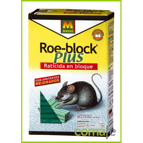 RATICIDA EN BLOQUE MASSO ROE-BLOCK PLUS - RATONERA